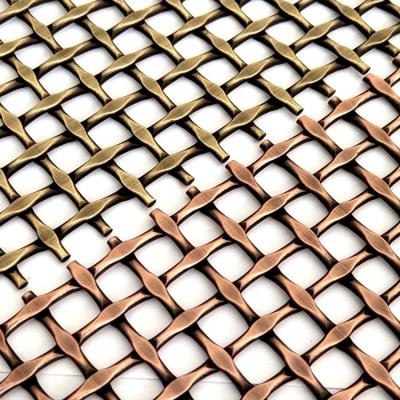 China Stainless Steel Architectural Woven Mesh Fabric Anti Brass Color For Custom Facades for sale
