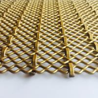 China Customized Gold Wire Mesh For Decoration Partition And Kitchen Cabinet for sale