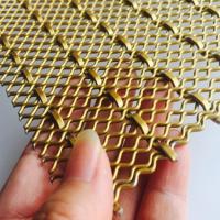 China Customized Gold Wire Mesh For Decoration Partition And Kitchen Cabinet for sale