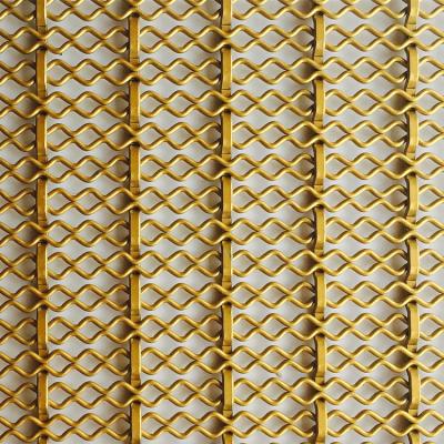 China Customized Gold Wire Mesh For Decoration Partition And Kitchen Cabinet for sale