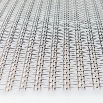 China Architectural Glass Laminated Stainless Steel Wire Mesh Woven For Modern Space Dividers And Wall Cladding for sale