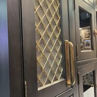 China Opening Area 49% Stainless Steel Woven Wire Mesh Grille For Cabinet Decoration for sale