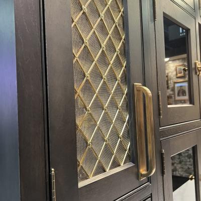 China Opening Area 49% Stainless Steel Woven Wire Mesh Grille For Cabinet Decoration for sale
