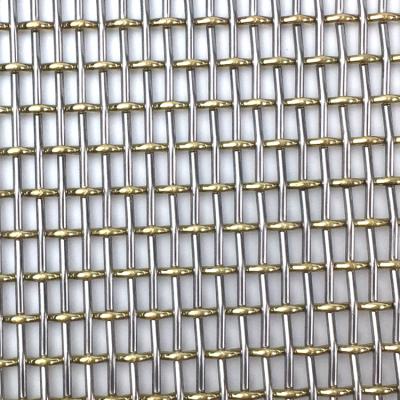 China Architectural Decorative Metal Wire Mesh Stainless Steel Copper for Partition Screen Cabinet Cladding Facade for sale