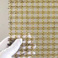 China Gold Tone Crimped Wire Architectural Woven Wire Mesh Open Diamond Cells for sale