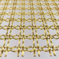 China Gold Tone Crimped Wire Architectural Woven Wire Mesh Open Diamond Cells for sale