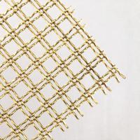 China Gold Tone Crimped Wire Architectural Woven Wire Mesh Open Diamond Cells for sale