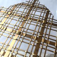 China 3mm and 10mm Mixed Strip Decorative Woven Wire Mesh 7.8kg Per Sqm Panel for sale