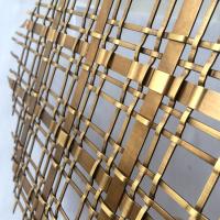 China 3mm and 10mm Mixed Strip Decorative Woven Wire Mesh 7.8kg Per Sqm Panel for sale