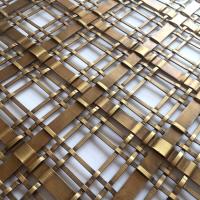 China 3mm and 10mm Mixed Strip Decorative Woven Wire Mesh 7.8kg Per Sqm Panel for sale