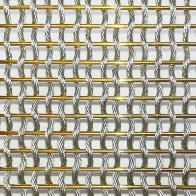 China Flexible Rollable Panel Decorative Woven Wire Mesh 5.2kg per Sqm Weight for sale