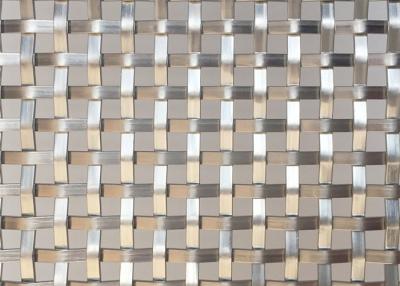 China Natural Colour Stainless Steel Flatwire Woven Metal Mesh Screen For Architectural Woven Wire Mesh for sale