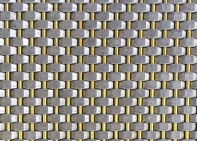 China Brass Crimped SS Woven Wire Mesh Cladding Facade PVD Surface for sale