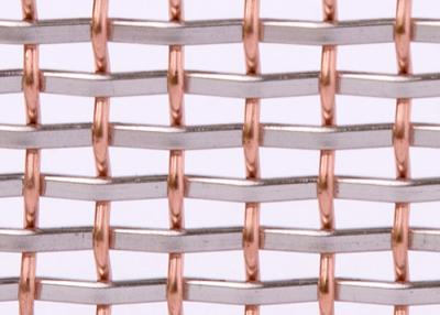 China 4mm 8m Red Copper Decorative Metal Mesh Screen Rigid Metal Anti Impact for sale