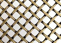 China Burnished Brass Crimped Decorative Woven Metal Mesh 1.5m Width for sale