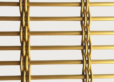 China SGS Gold Woven Stainless Steel Metal Wire Mesh Room Divider 2×4m for sale