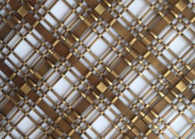China Ornamental Decorative Woven Wire Mesh Rustproof Antique Brass 3mm Thick for sale