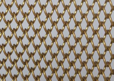 China 20m Gold Aluminum Metal Mesh Curtain SGS for sale