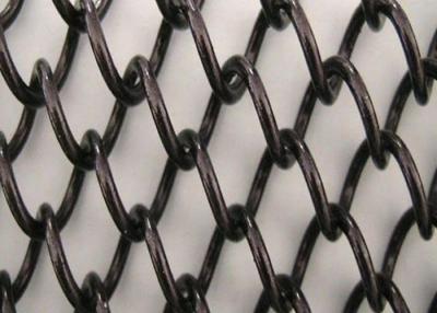 China Alu Alloy Metal Black Mesh Curtain Fireplace Screen 1.5mm Dia for sale