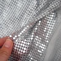 China Weave ODM Luxury Metal Gold Silver Sequin Fabric Aluminum Alloy for sale