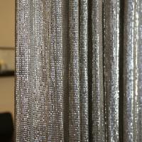 China SGS Chainmail Metal Mesh Curtain Silver Sequin Cloth Material Plain Woven for sale