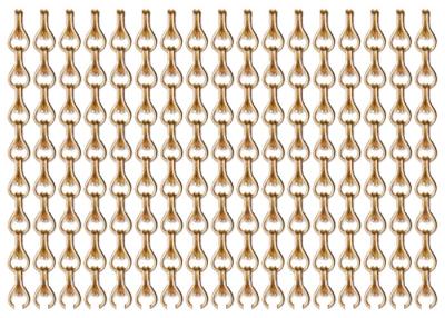 China Multicolour Extra Wide Aluminium Chain Fly Screen 90*210cm Pale Gold for sale