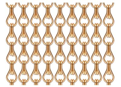 China 100*200cm Decorative Chain Door Fly Screen Apricot Color 20.4mm Hook for sale