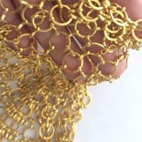 China ODM Golden Metal Ring Mesh Decorative Fence 3.8mm Chain Mail Mesh for sale