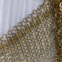China ODM Golden Metal Ring Mesh Decorative Fence 3.8mm Chain Mail Mesh for sale