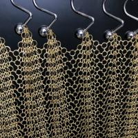 China ODM Golden Metal Ring Mesh Decorative Fence 3.8mm Chain Mail Mesh for sale