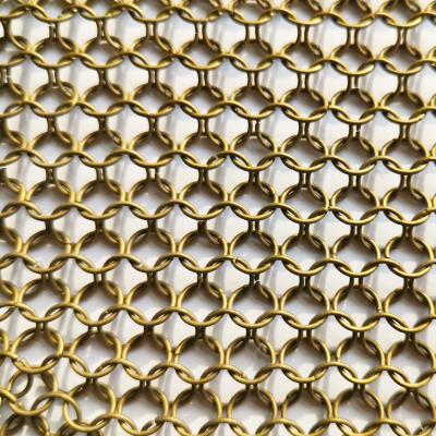 China 1mm Anticut Stainless Steel Ring Mesh Curtain Indoor Fexible SGS for sale