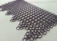China Purple Welded Stainless Steel Ring Mesh Curtain Anticorrosion 2.2kg/M2 for sale