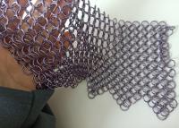 China Purple Welded Stainless Steel Ring Mesh Curtain Anticorrosion 2.2kg/M2 for sale