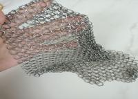 China SS316 HDG PVD Metal Stainless Steel Ring Mesh Plain Woven For Exhibition Halls for sale