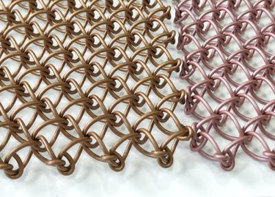 China Stainless Steel Pvd Metal 1.5mm Decorative Woven Wire Mesh Screen Rigid Anti Impact for sale