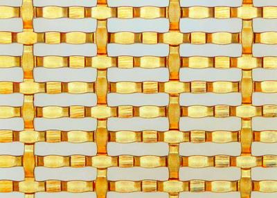 China Golden Stainless Steel Architectural Mesh Decorative Woven Wire For Space Dividers for sale