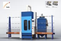 China 3.5kw Vertical Automatic Glass Sandblasting Machine for Tempered Frosted Glass 2500mm Height for sale