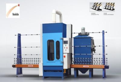 China 3.5kw Vertical Automatic Glass Sandblasting Machine for Tempered Frosted Glass 2500mm Height for sale