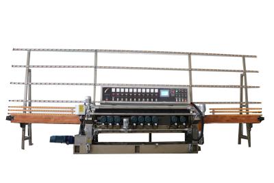 China PLC Glass Beveling Machine 10 Motors Straight Line Beveling 35mm Max Width 22.8kW for sale
