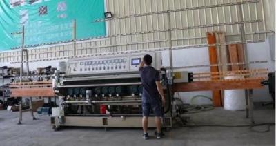 China Foshan Star 10 Grinders Straight Line Glass Beveling Machine 0-25° Angle 22.8kW for sale