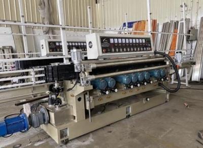 China Glass Straight Line Beveling Machine for Floating Tempering Glass 0-25 Degree Bevel Angle 3-12mm Thickness for sale