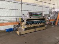 China ST-261E Nine Motors Glass Straight Line Beveling Machine 35mm Bevel Width 21KW for sale