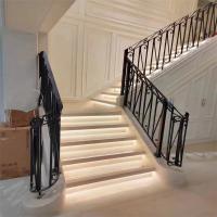China Steel Outdoor Stair Handrail Painted Staircase Railings Flooring Mounted for sale