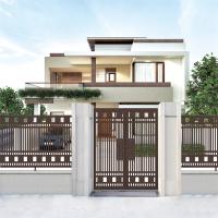 China Retractable Swing Sliding Aluminium Louvre Gates Automatic Opening For Home for sale