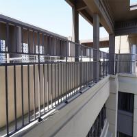 China Matte Black Aluminum Wrought Iron Balcony Railing Security Steel Balustrade for sale