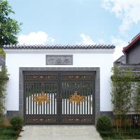 China Powdercoated Main Wrought Iron Aluminium Fence Gate Handcrafted For Outdoor Villa for sale