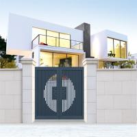 China Modern Security Wrought Iron Gate Trellis Hot Dip Galvanized Steel For Front Porch for sale