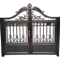 China Recyclable Black Riveted Joint Aluminium Fence Gate Swing Door Entrance for sale