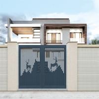 China Pretreatment Double Iron Storm Aluminium Fence Gate For Outdoor Living Space for sale