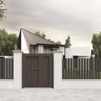 China Black Villa School Automatic Cantilever Aluminium Swing Gates Safety Protection for sale